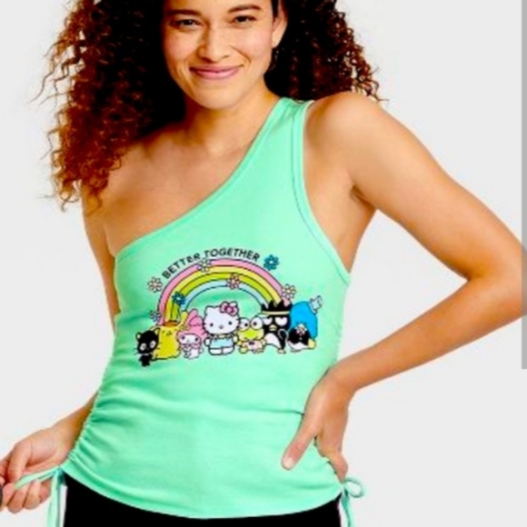 Hello Kitty | Tops | Hello Kitty Friends One Shoulder Tank Top | Poshmark